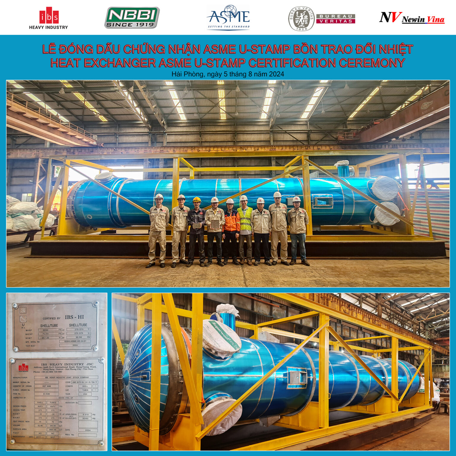 Heat exchanger Asme U-Stamp Certification Ceremony – IBS HEAVY INDUSTRY